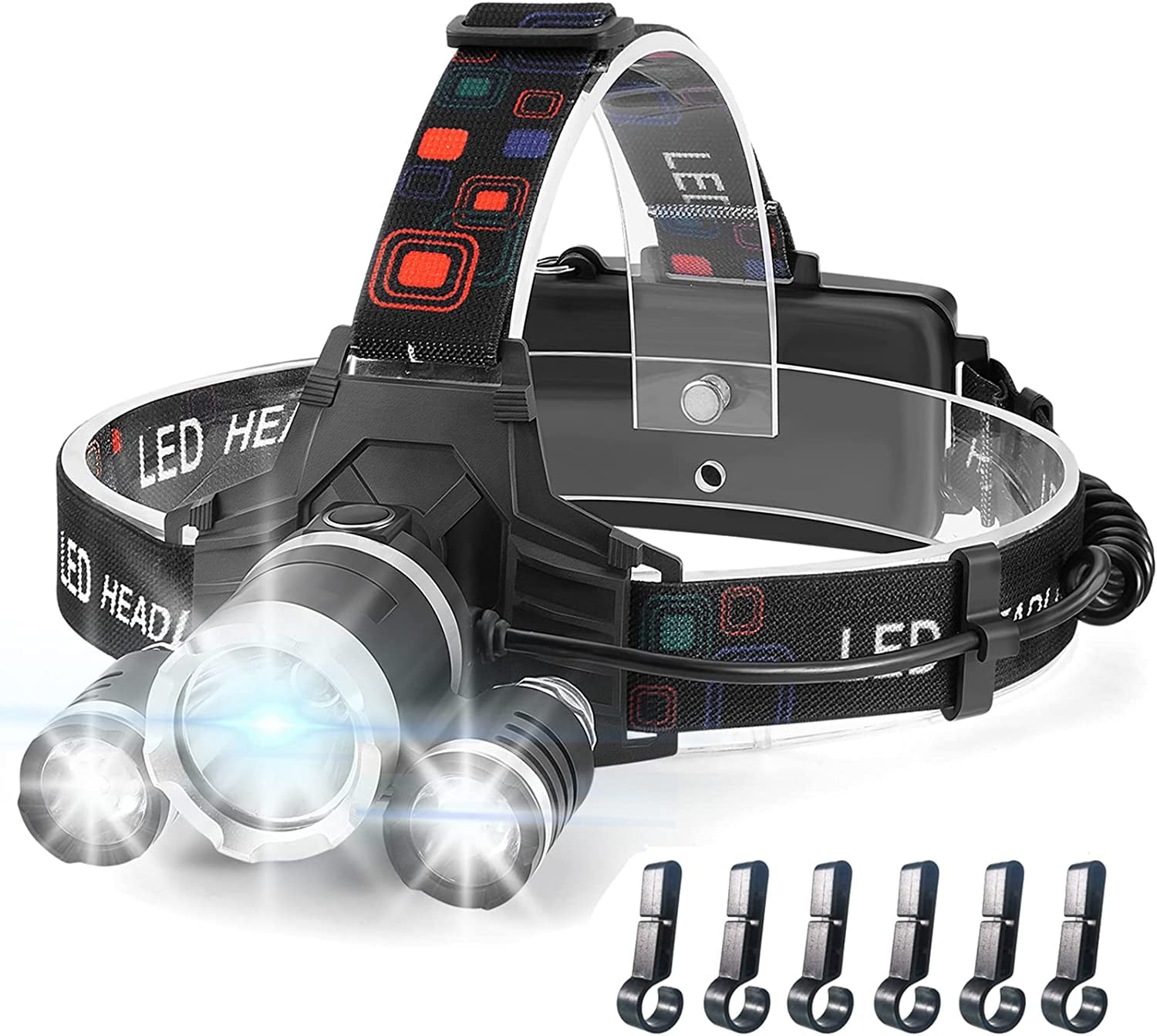 Head lamp, rechargeable headlamp 6000 high lumen super bright LED Head ...