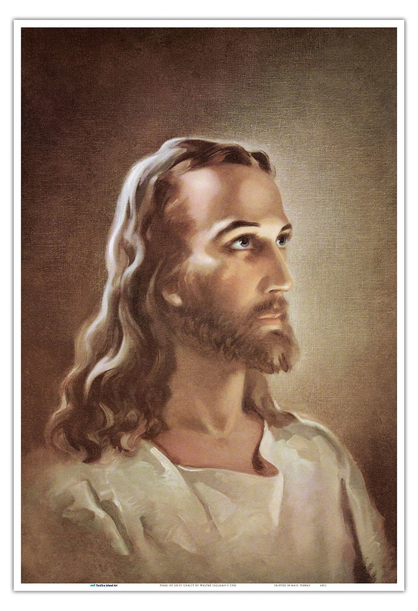 Head of Jesus Christ - Vintage Religious Art by Walter Sallman c.1941 ...