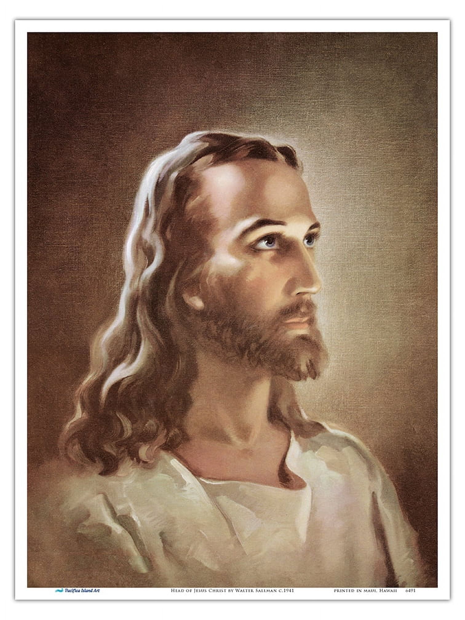 Head of Jesus Christ - Vintage Religious Art by Walter Sallman c.1941 ...