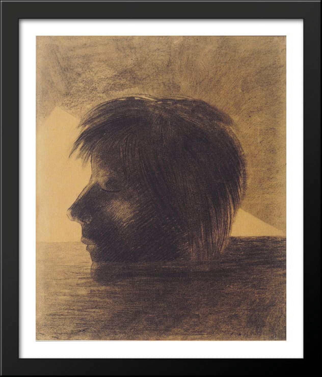 Head of Orpheus on the Water or The Mystic 28x34 Large Black Wood ...