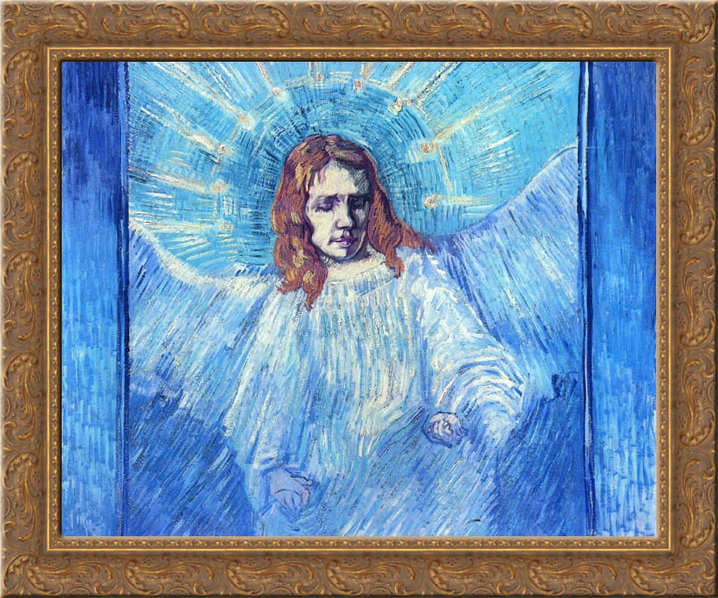 Head of an Angel, after Rembrandt 24x20 Gold Ornate Wood Framed Canvas ...
