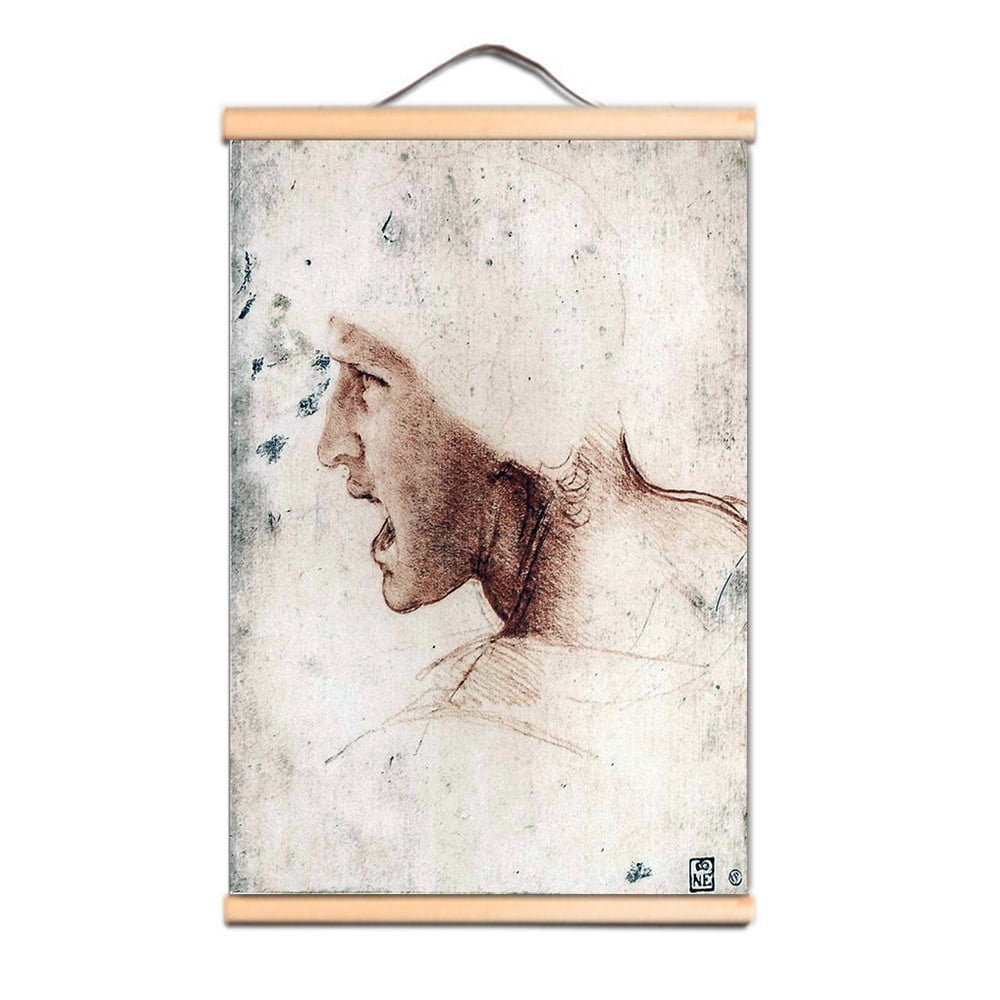 Head of a warrior Famous Vintage Oil Painting - Leonardo da Vinci ...