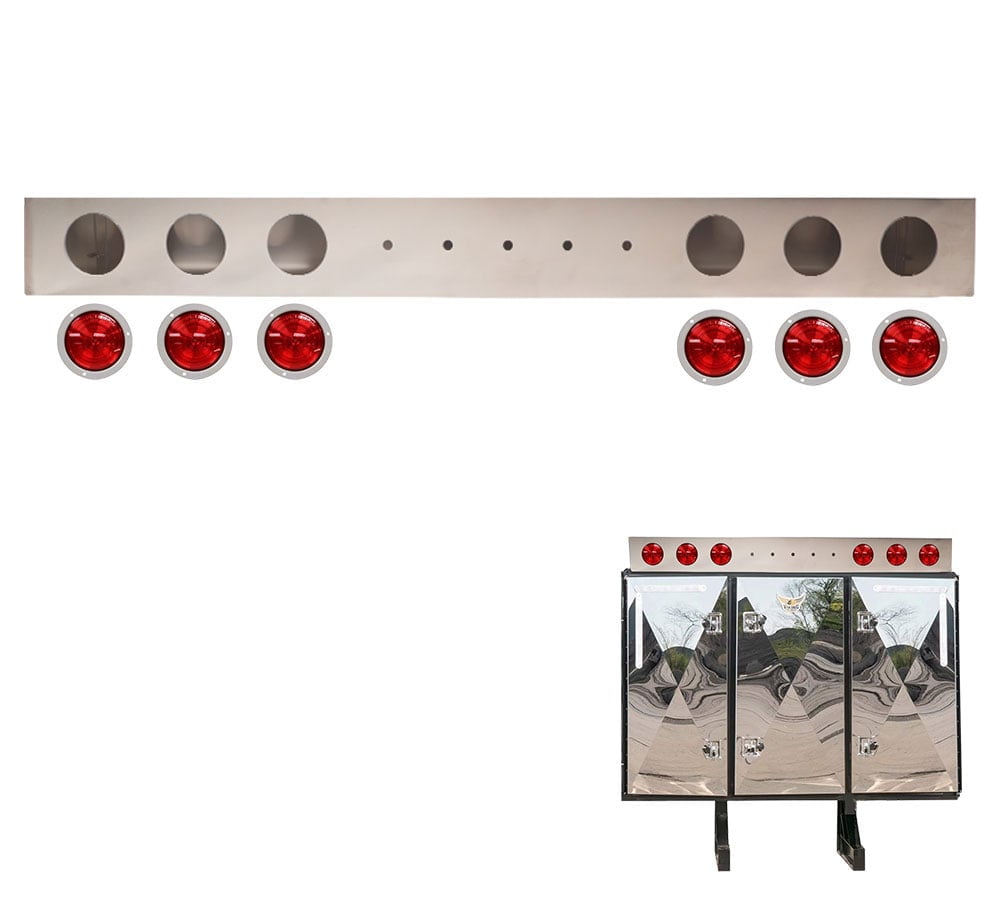Headache Rack Light Bar Panel w/ 4in. STT LEDs – Fits 3-Door Cab Rack ...