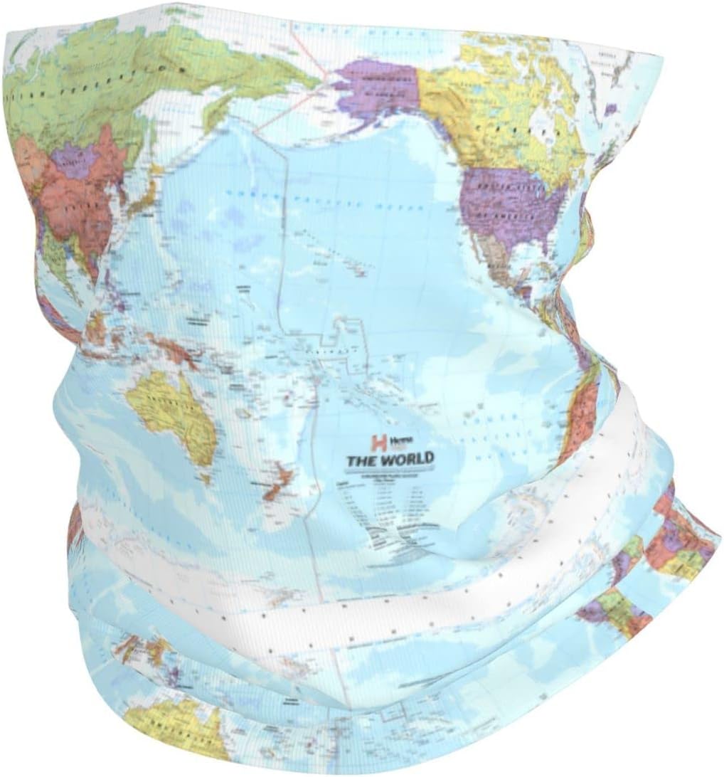 Headband Bandana World Map Face Mask Headwear Neck Gaiter Shield Scarf ...