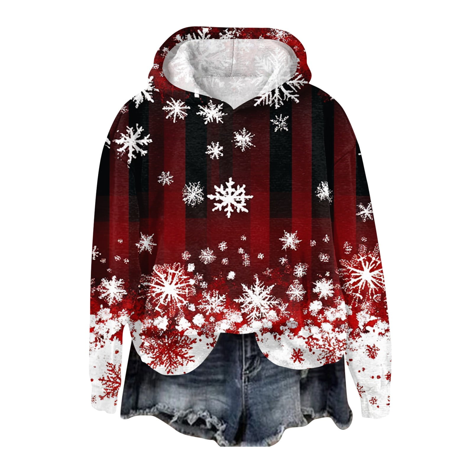 Merry Christmas Hoodie for Women Christmas Tree Graphic Hooded ...