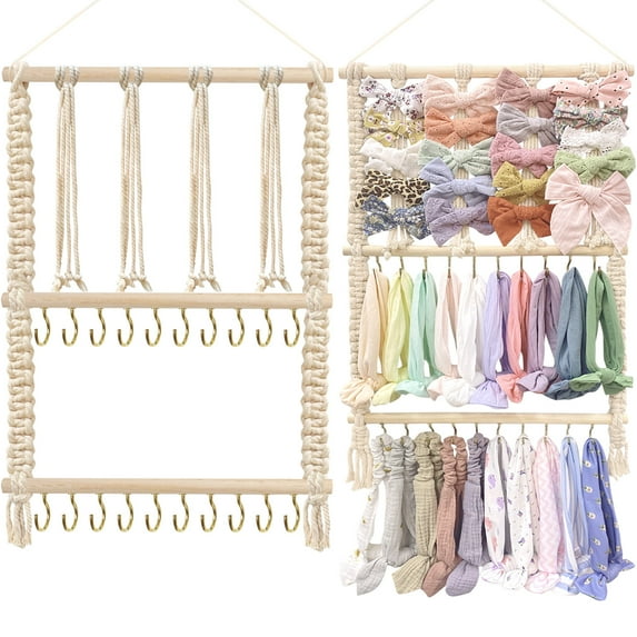 Oaoleer Hair Accessories Organizer, Bow Holder, Headband Display, Wall ...