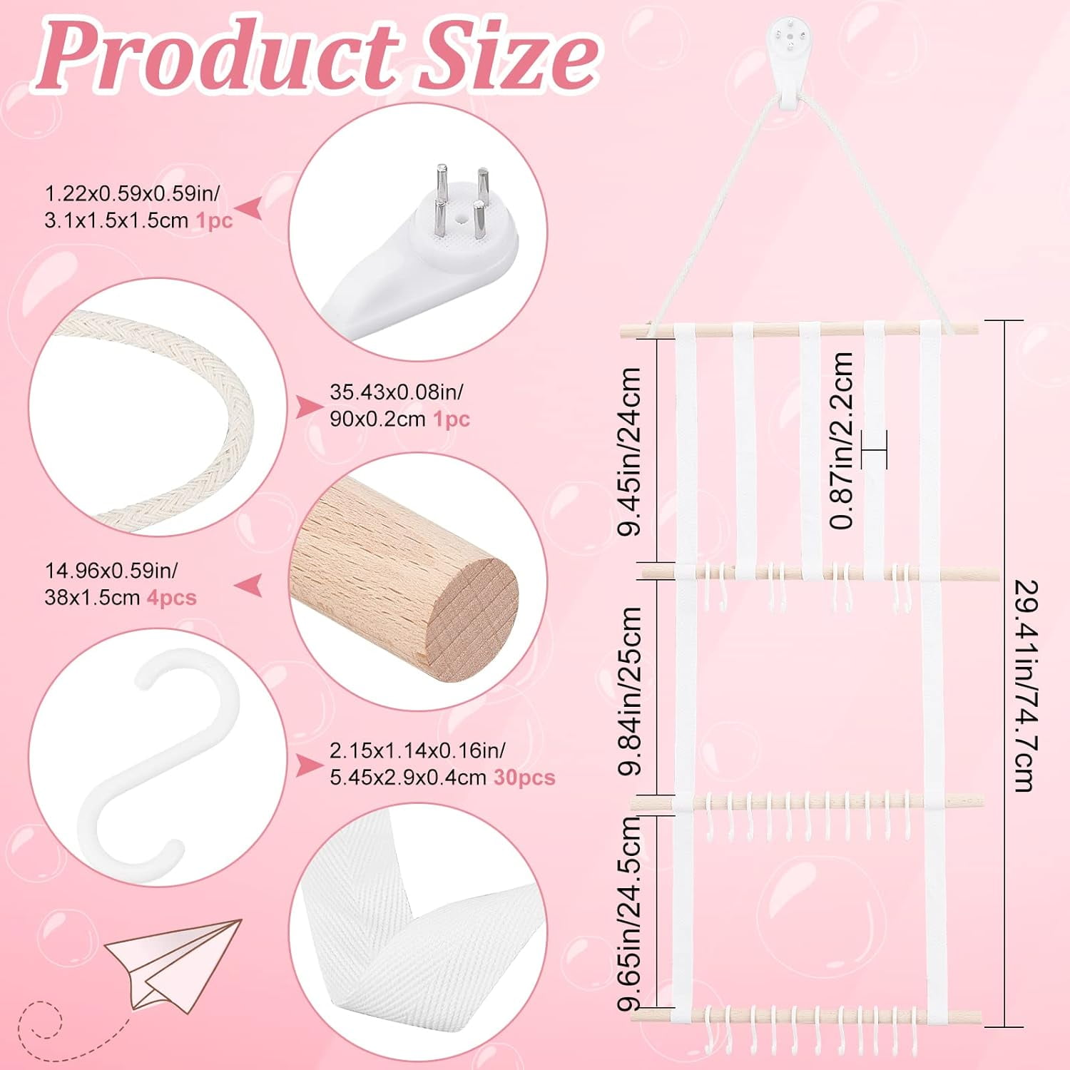 Headband Holder Hair Bows Organizer Headbands Storage Organizer with ...