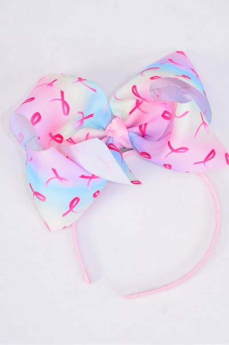 Headband Horseshoe Tiedye Gradient Pink Ribbon Grosgrain Bow-tie/DZ ...