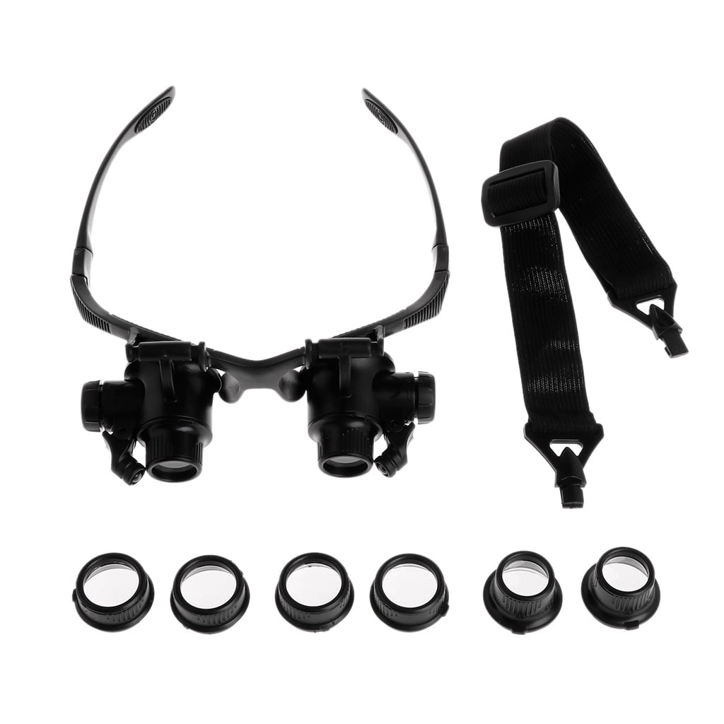 Headband Magnifier with LED Light Eye Jewelry Magnifying Glasses 10X ...