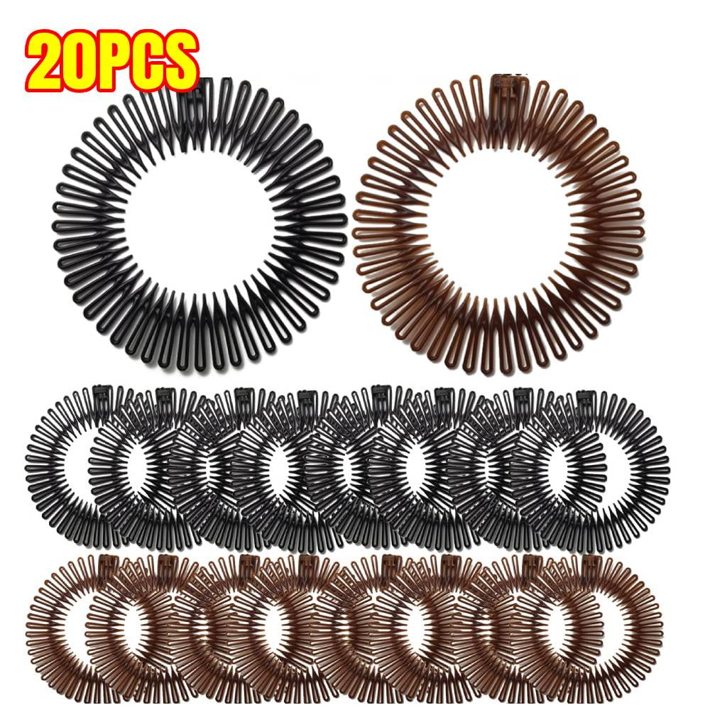 Headband With Clip 20 PCS Hair Teeth Comb Headpiece Plastic Circular ...