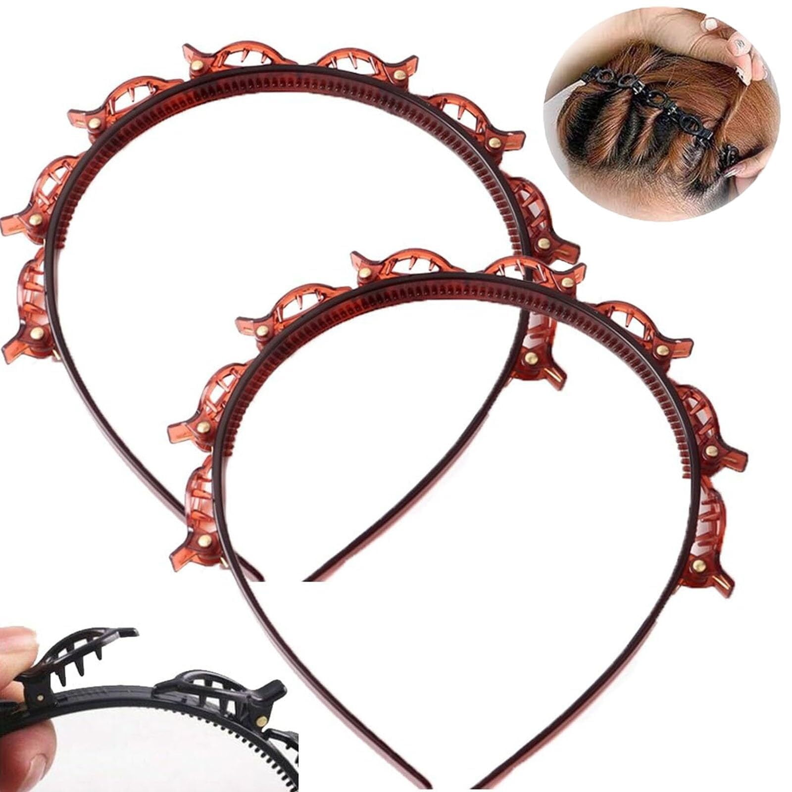 F Headband With Clips, Hairband with Clips, Headband with Clips ...