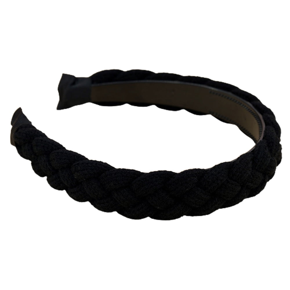 Headband Women Girls Fashion Plush Twist Braid Headband-Black - Walmart.com