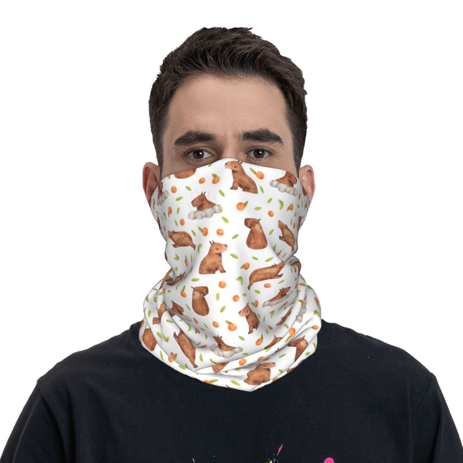 Headband for Women Men, Tangerine Capybara Print Multifunctional Sports ...