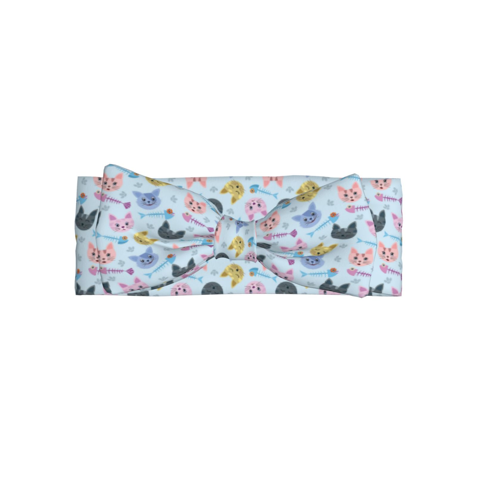 Headbands Baby Girls Bows - Artistic Cute Cartoon Cat Fishbone Stretchy ...