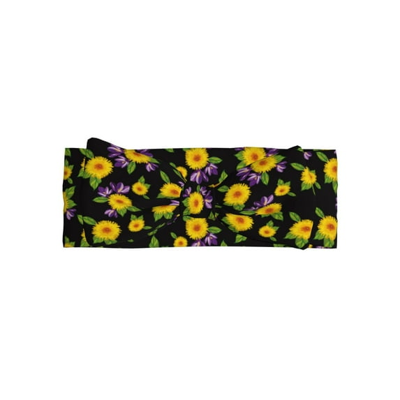 Headbands Baby Girls Bows - Purple Yellow Daisies Flowers Stretchy Soft ...
