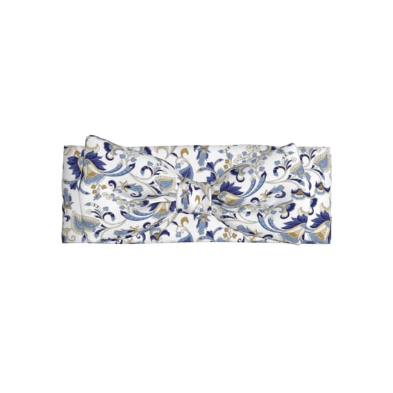 Headbands Baby Girls Bows - White Blue Paisley Stretchy Soft Headbands ...