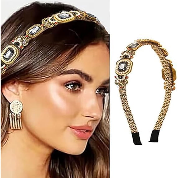 Headbands Baroque Rhinestones Hair Bands Hair Hoop for Women (Elegant ...