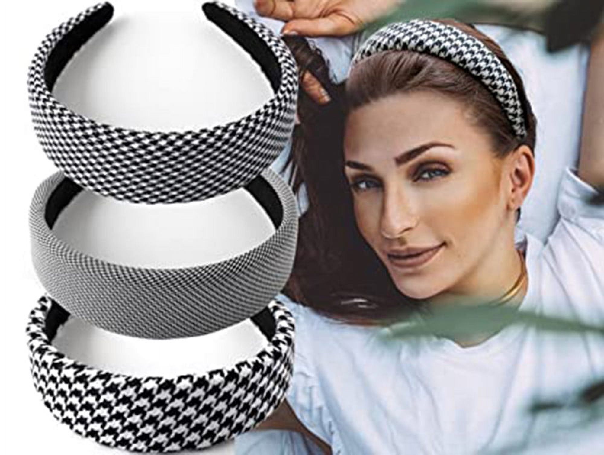 Headbands For Women - 3 Pcs Shoundstooth Headband Comfy Cute Beauty ...