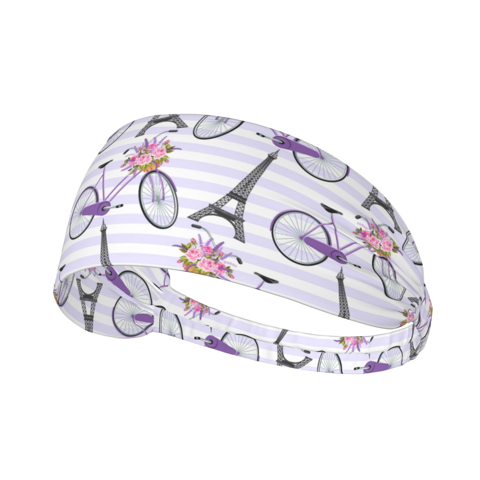 Headbands For Women/Men, Bike Flower Tower Elastic Soft Sweat Band Sports Hair Bands For Women ...