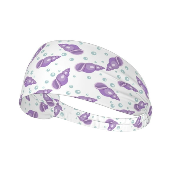 Headbands For Women/Men, Conch Purple Elastic Soft Sweat Band Sports ...