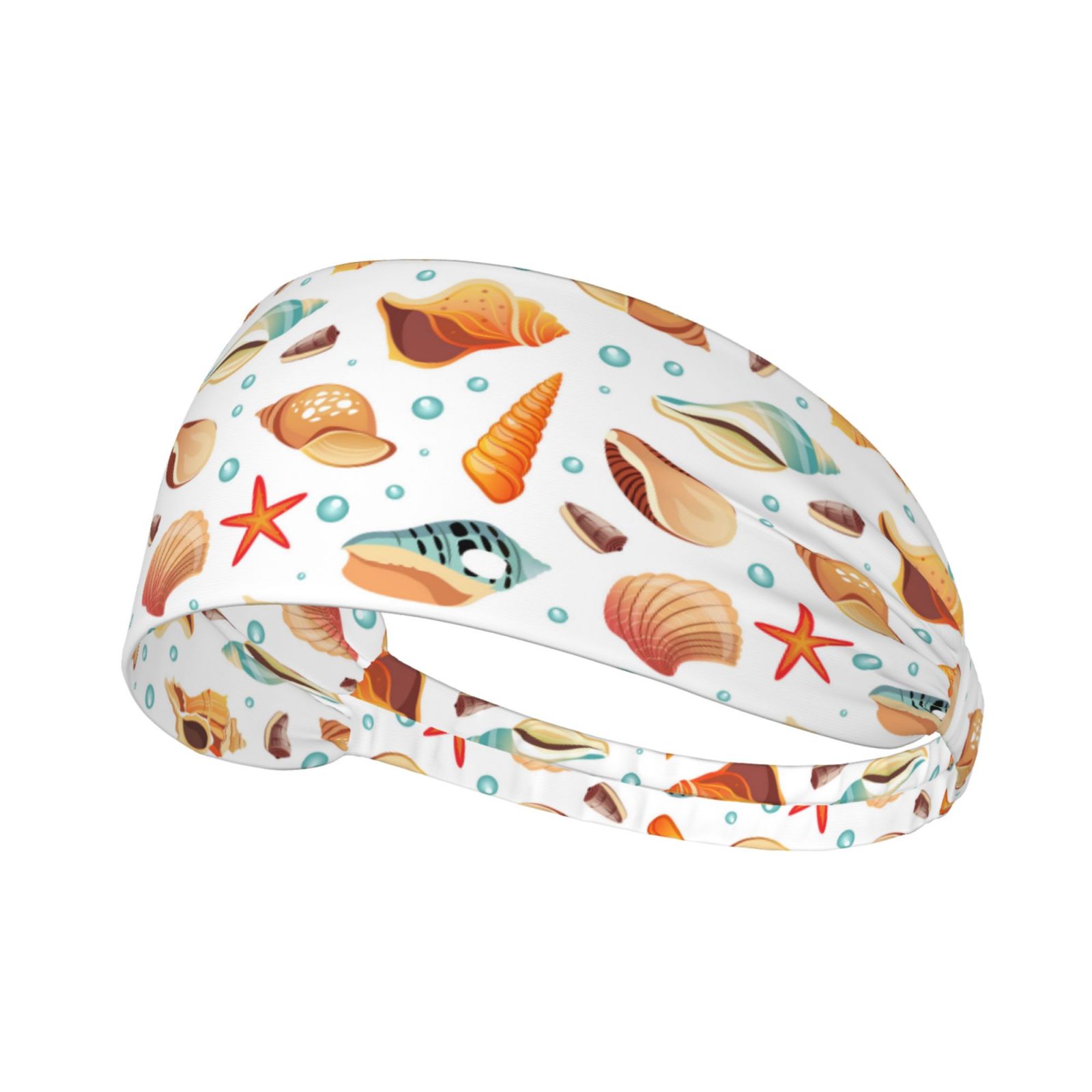 Headbands For Women/Men, Conch Shells Print No.9033 Elastic Soft Sweat ...