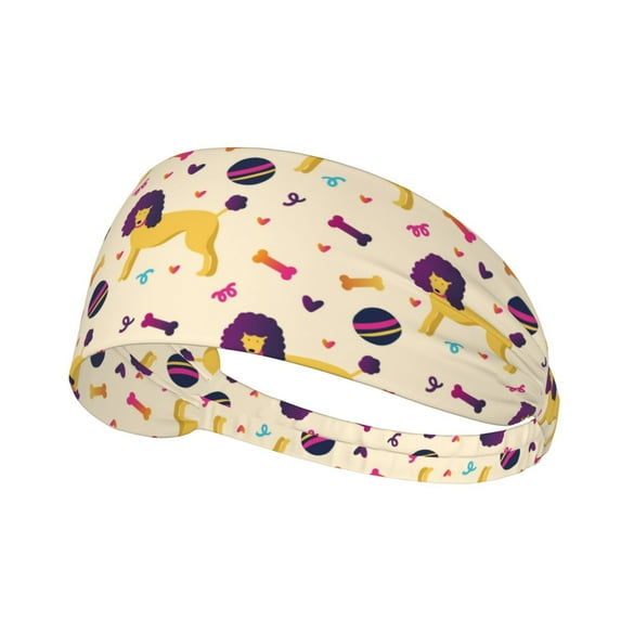 Headbands For Women/Men, Cute Poodle Dog Funny Bones Elastic Soft Sweat ...