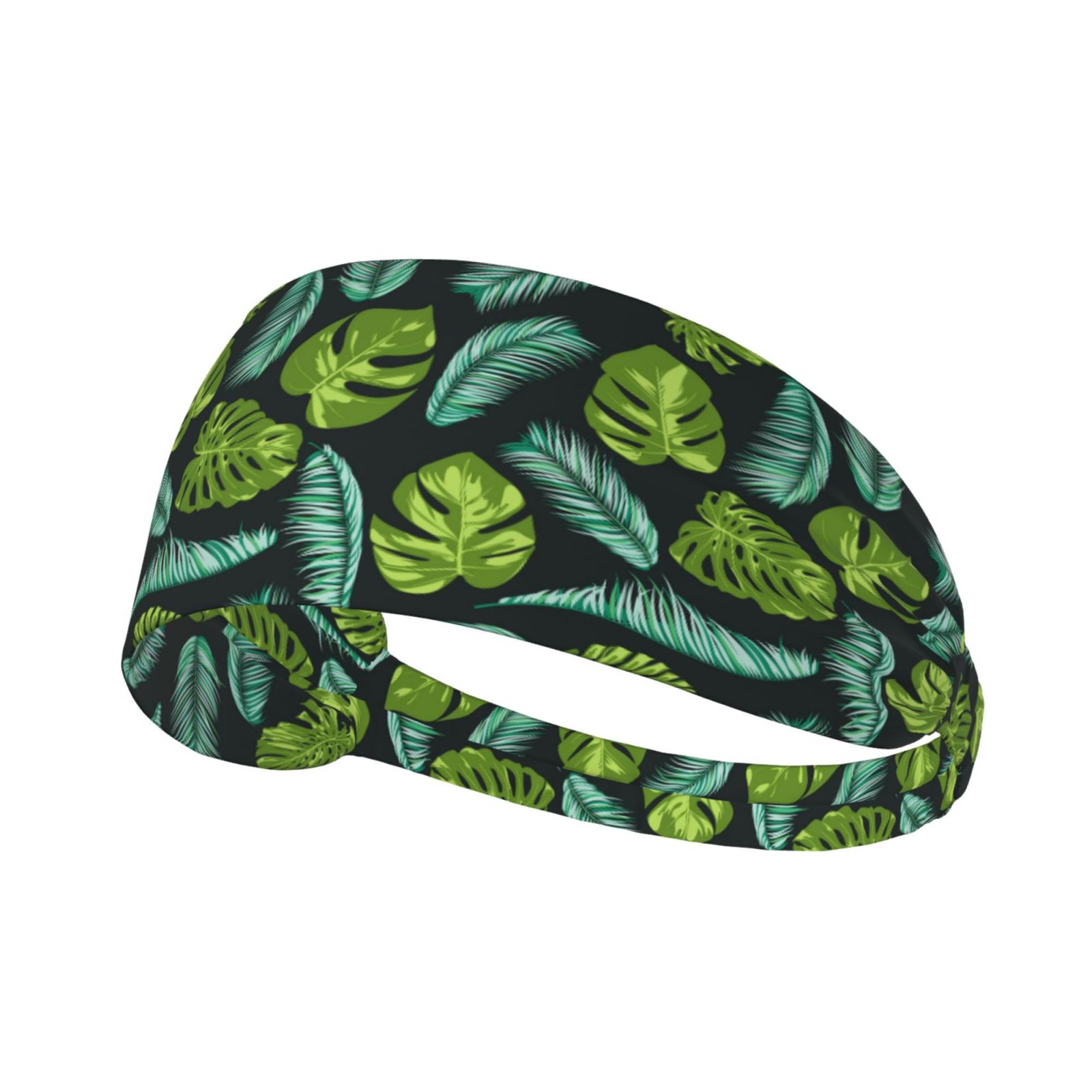 Headbands For Women/Men, Green Palm Leaves Elastic Soft Sweat Band ...