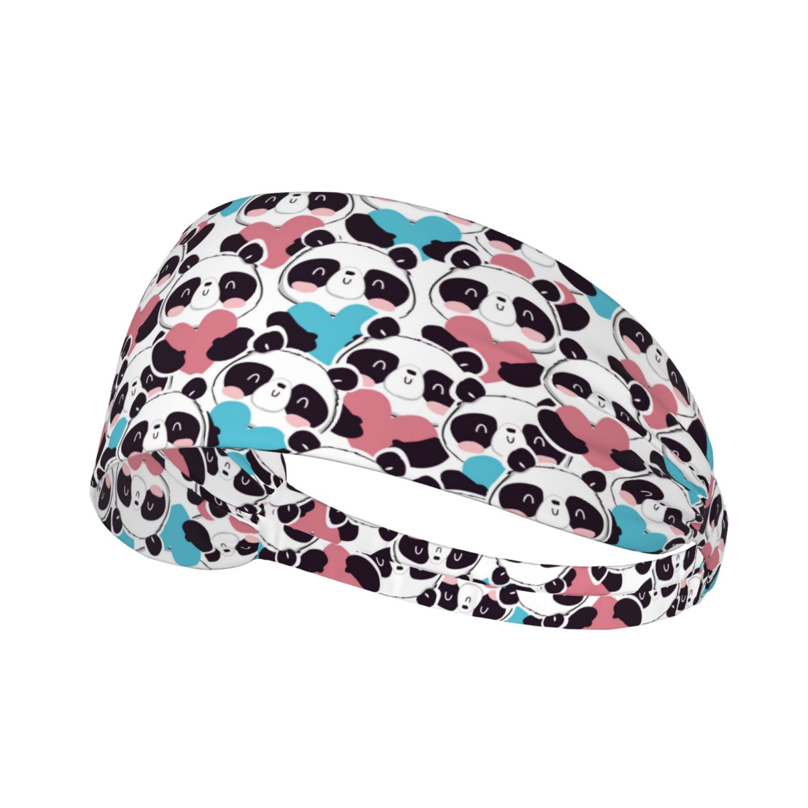 Headbands For Women/Men, Heart Panda A Elastic Soft Sweat Band Sports ...