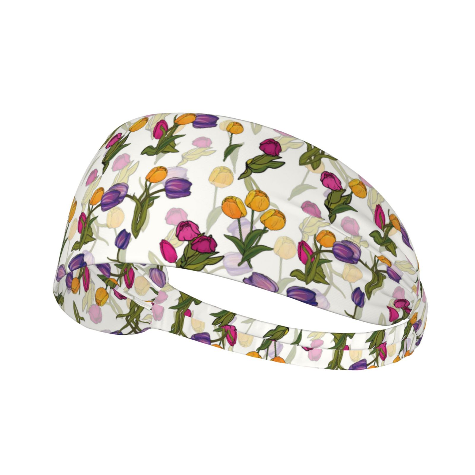 Headbands For Women/Men, Tulips Flowers Yellow Purple Elastic Soft ...
