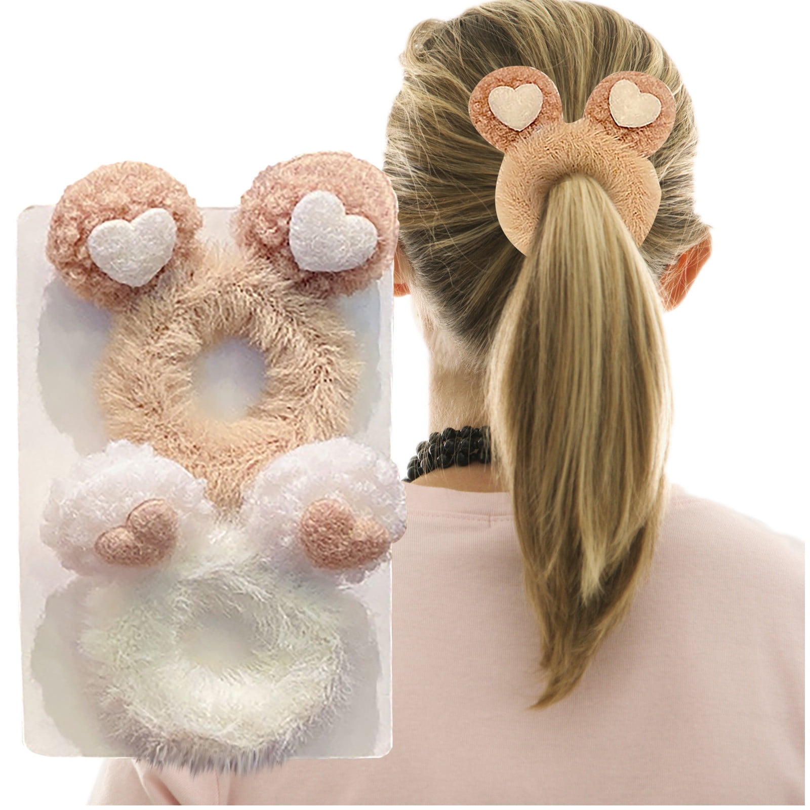 Headbands for Women Furry Hair Scrunchies Cute Hair Bands with Cat Deer ...