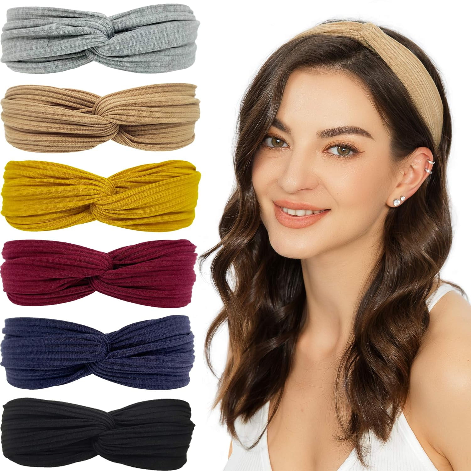 Headbands for Women,Twist Knotted Casual Stretchy Hair Bands for Girls ...