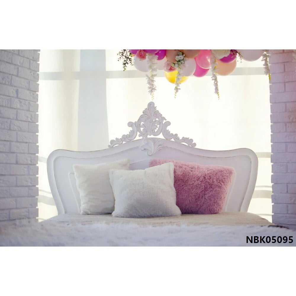 Headboard Bed Sofa Crown Pillows Family Party Photography Backdrops ...