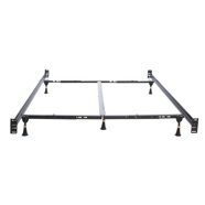Nico Adjustable Metal Bed Frame with Center Support Rail, Support Legs ...