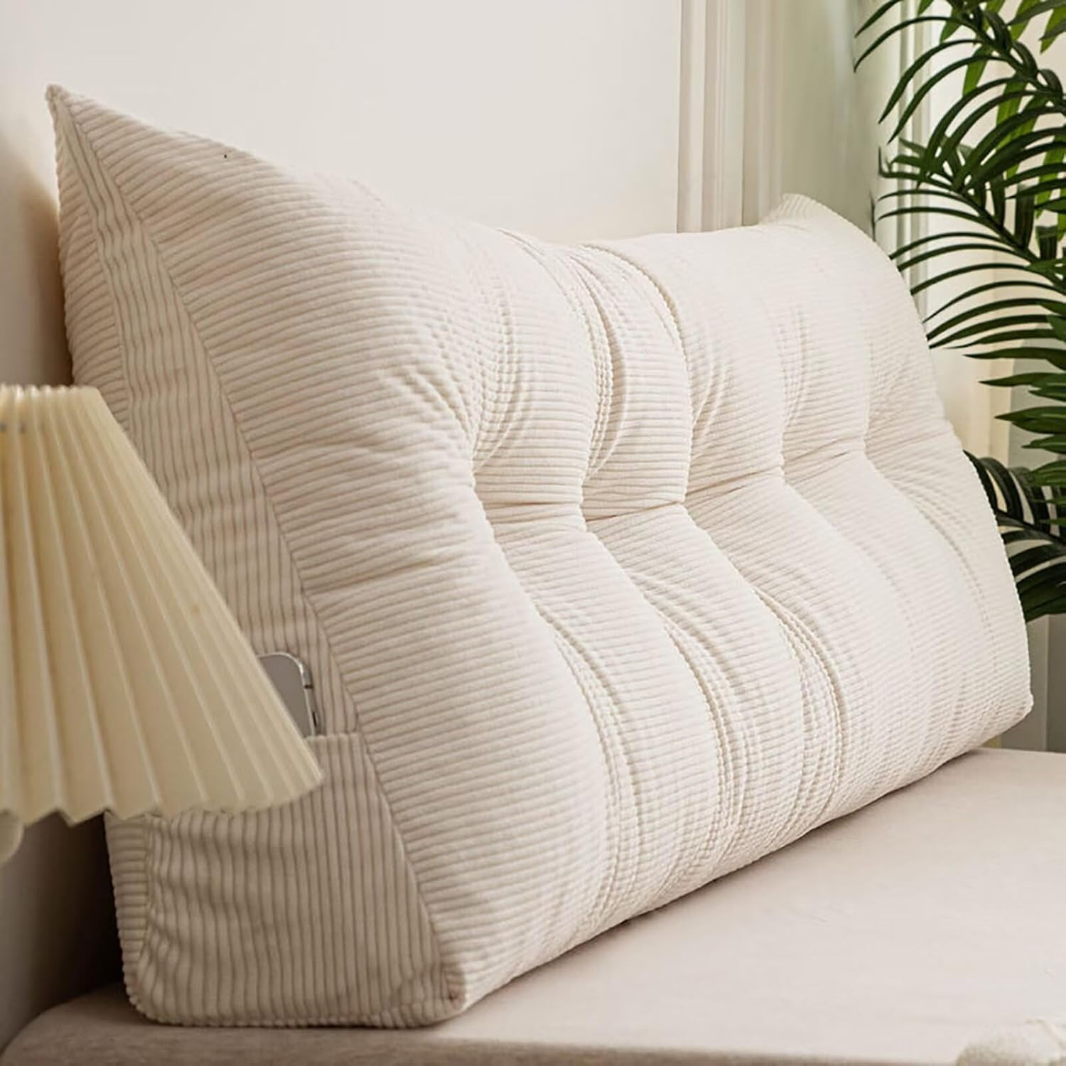 Headboard Pillow, Triangular Headboard Wedge Pillow Bed Reading ...
