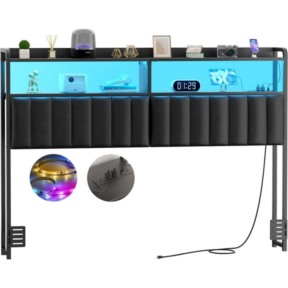 Anwick Headboard for Full Size Bed Frame, Wood Headboards with Outlets ...