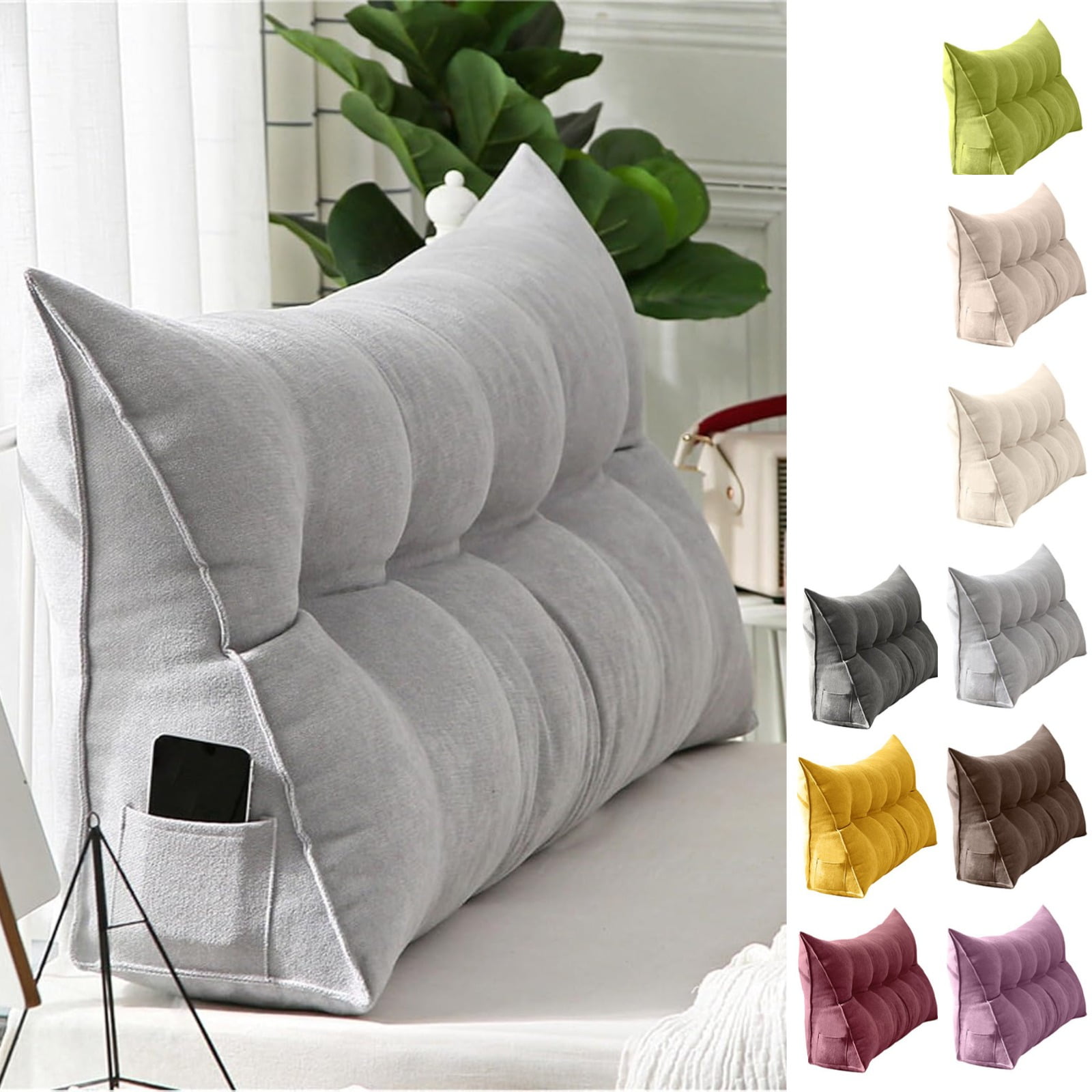 Headboard Wedge Pillow Queen inches Pillows, Backrest Bolster ...