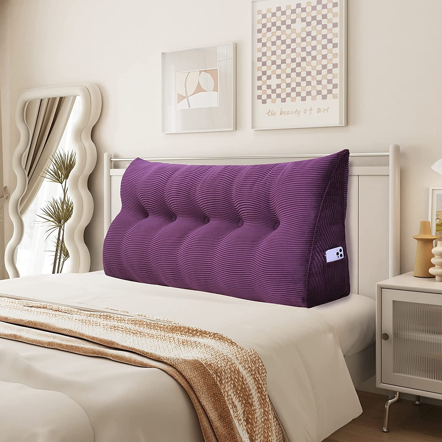 Headboard Wedge Pillow Triangular Bolster Pillows for Daybed Sofa ...