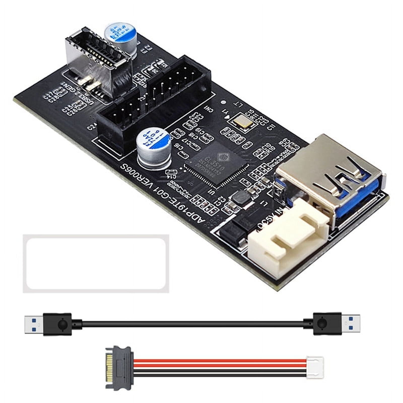 Header 19Pin to Type E + 19Pin Motherboard 1 to 2 Splitter USB 3.0 Hub USB Adapter Conector USB ...