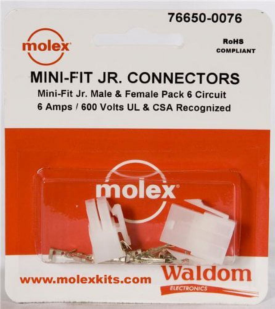 Headers & Wire Housings MiniFit Jr Conn Kit Plug and Recept 6Ckt (1 ...