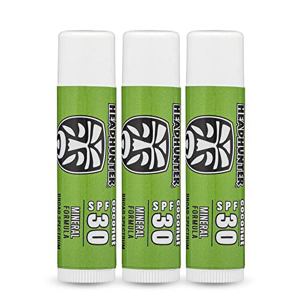 Headhunter Coconut Sport Chapstick Sunscreen SPF 30, Natural Mineral ...