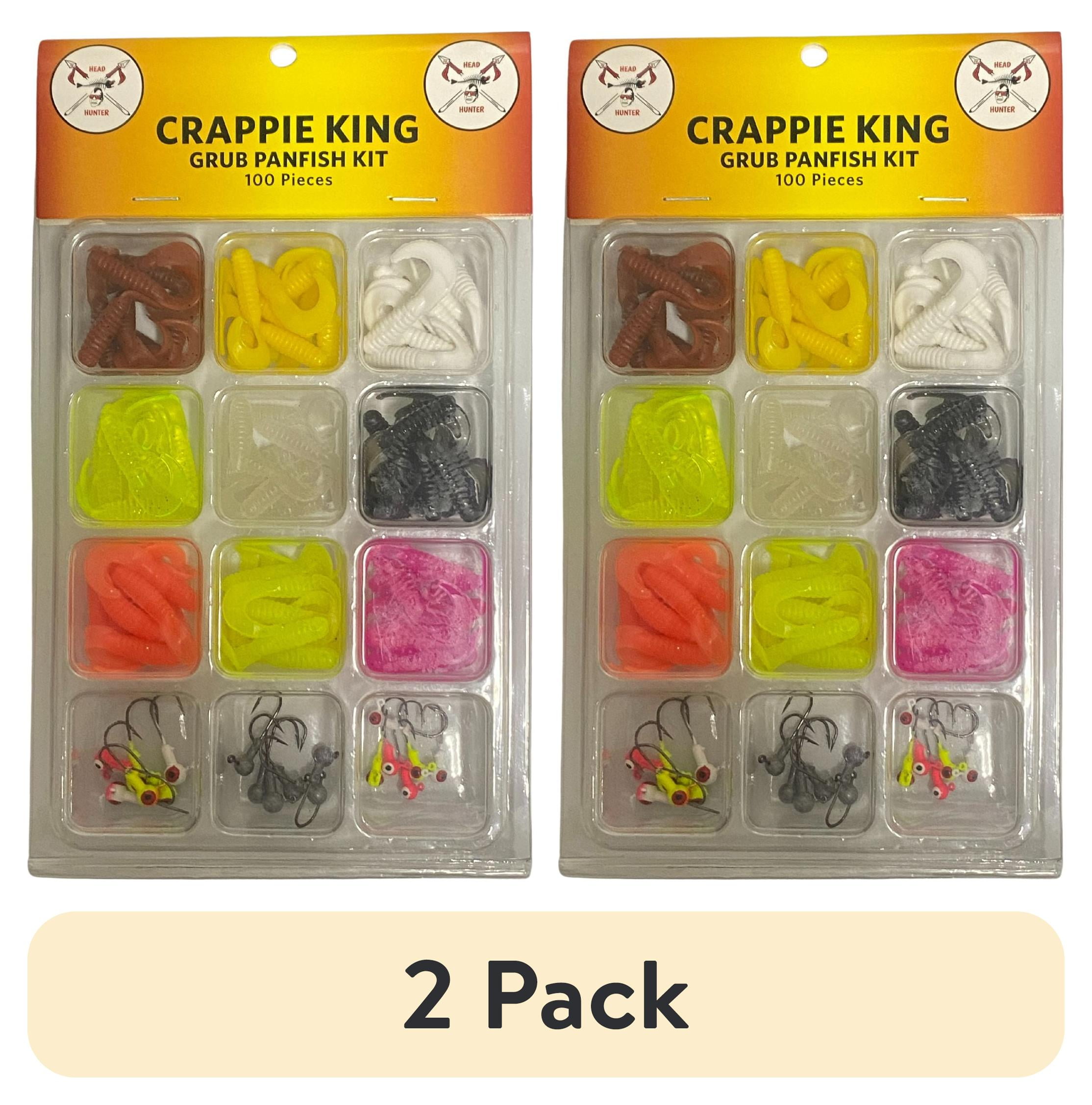 (2 pack) Headhunter Lures Grub Kit, 100 Assorted Grubs and Heads ...