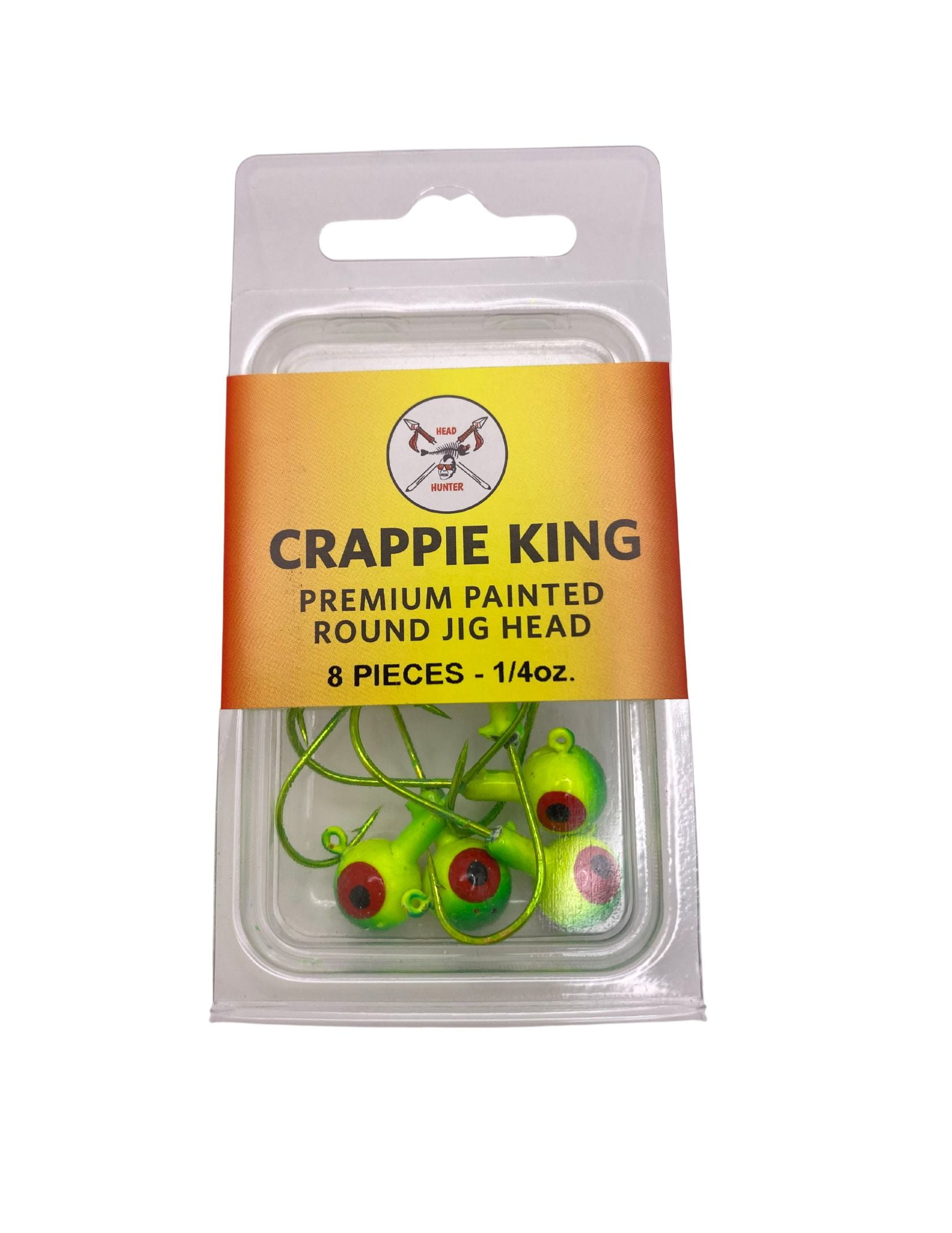 Head Hunter Lures Round Jig Head Chartreuse 1.4oz 8ct with Hook and ...