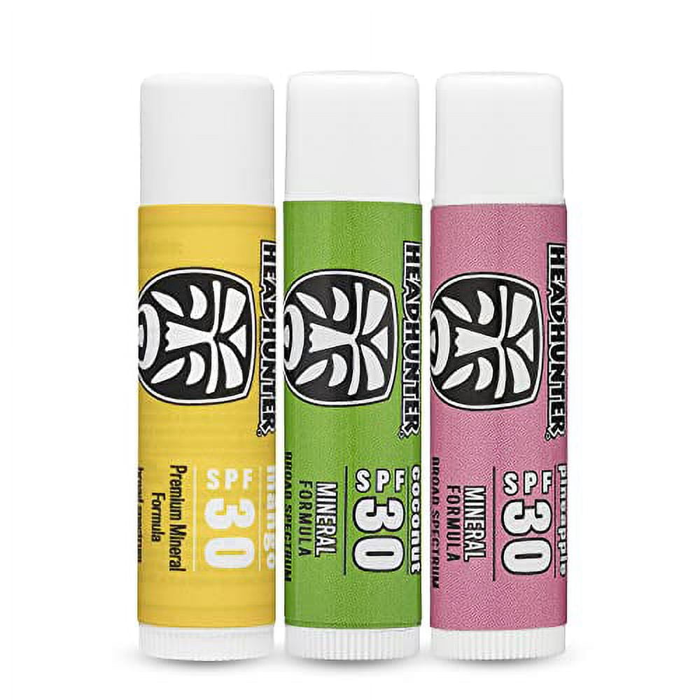 Headhunter Sport Chapstick Sunscreen SPF 30, Natural Mineral Waterproof Lip Balm For Sun ...