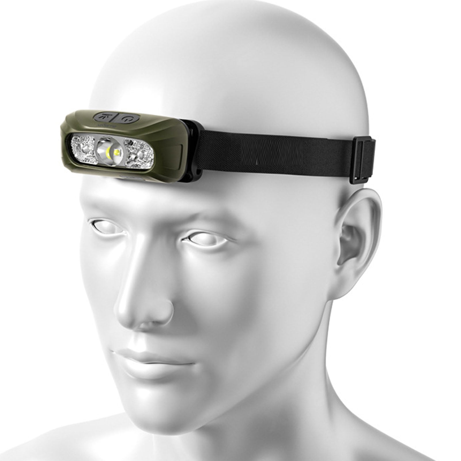 Headlamp - 550 Lumen White LED with Red/Green/Blue Modes, Waterproof ...