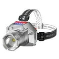 Headlamp Head Mounted LED Strong Light Charging Outdoor Long Range Zoom ...