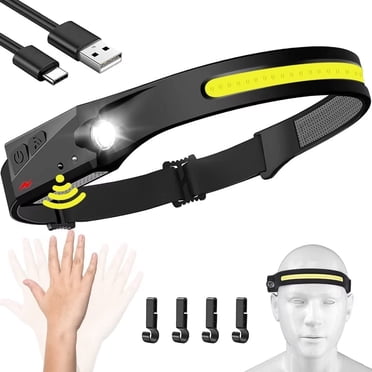 2-Pack LED Headlamp, Rechargeable, 230° Wide-Beam, Waterproof ...