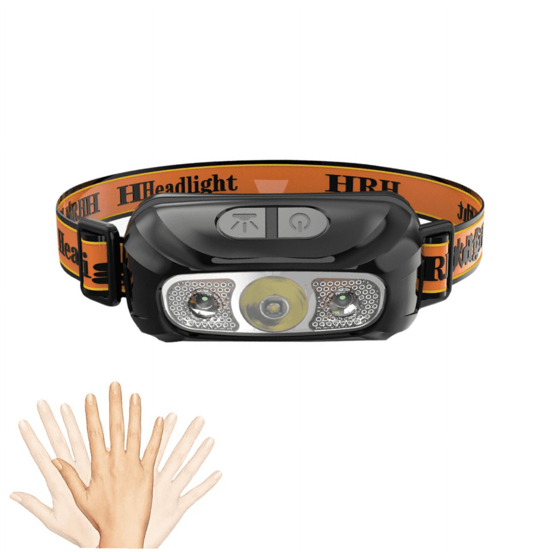 Headlamp Rechargeable - LED Head Lamp with Motion Sensor, 11 Modes ...