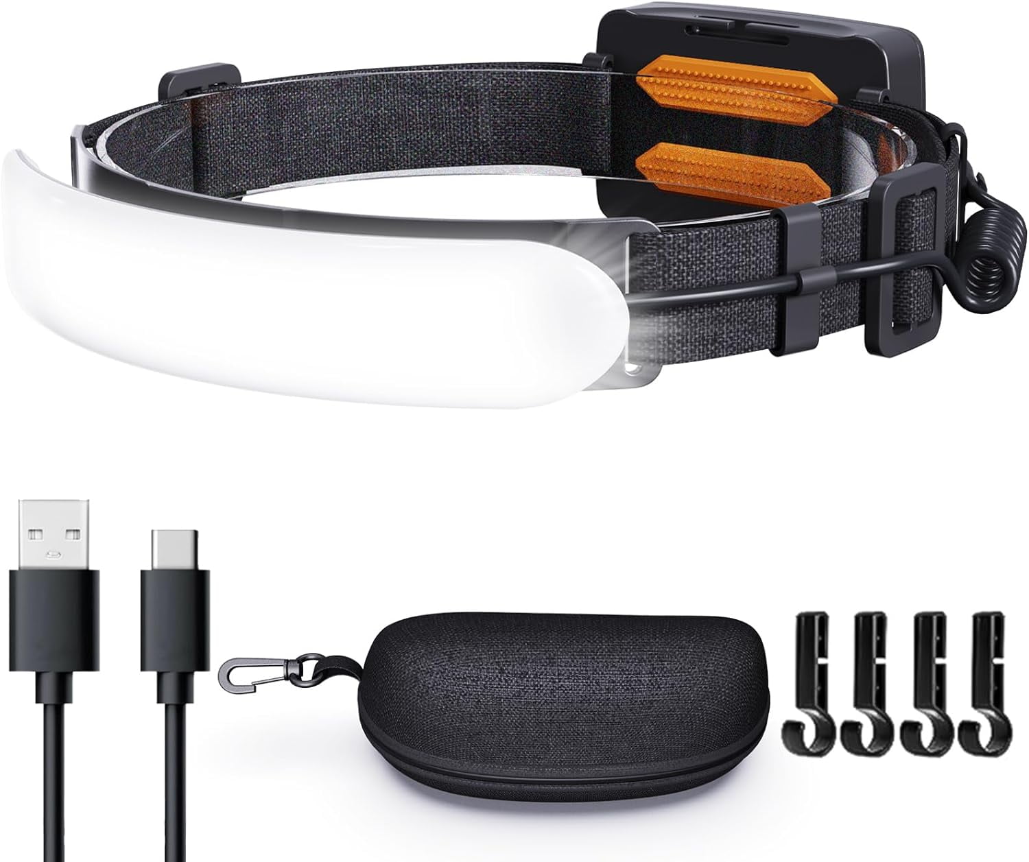 Headlamp Rechargeable PRO+,7500mAh 1500 Lumen Super Bright 230°Beam LED ...