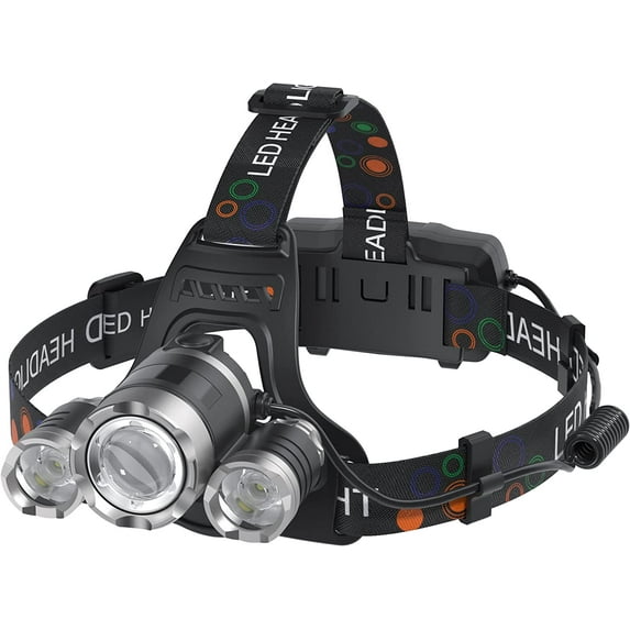 LED Headlamp, Rechargeable, Waterproof, 6000 Lumens, 4 Modes ...