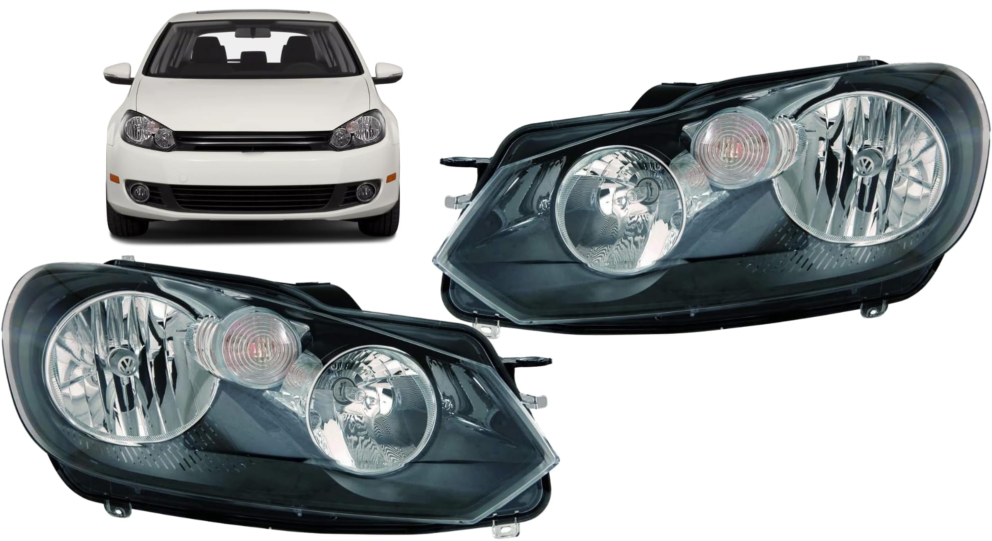 Headlamp Replacement For Volkswagen Golf / GTI 2010-2014 HB Halogen ...